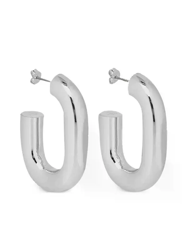Rabanne Half-hoop Earrings - Silver