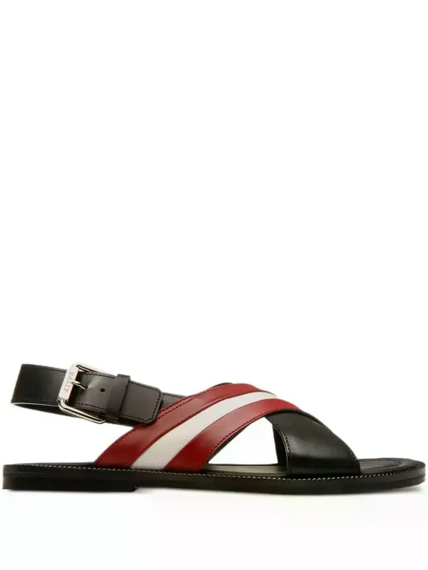 Bally Crossover Leather Sandals - Black
