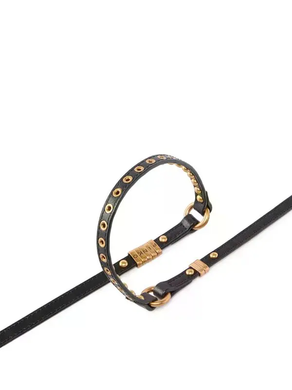 Pinko Eyelet Studded Leather Belt