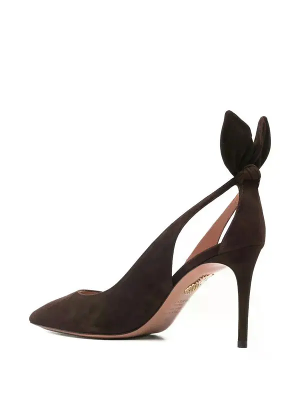 AQUAZZURA 85mm Bow Tie Pumps - Brown