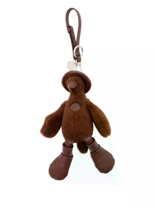 Moncler Monduck Textured Keyring - Brown