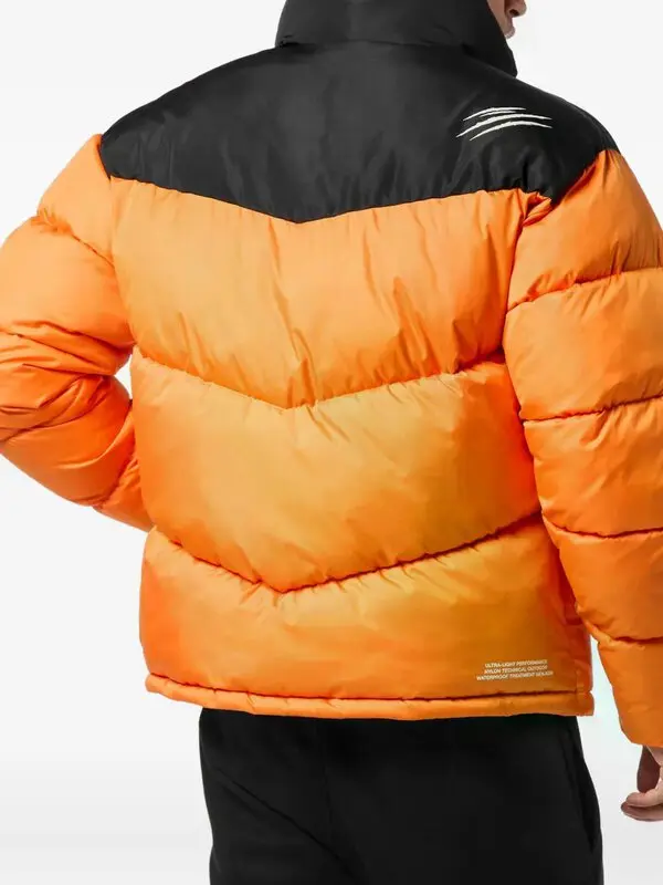 PLEIN SPORT Colour-block Chevron Padded Jacket - Orange