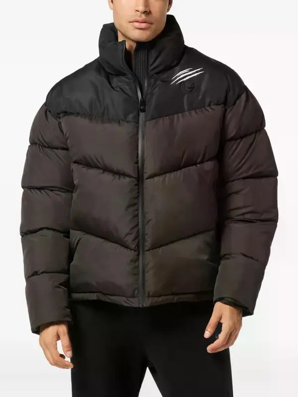 PLEIN SPORT Claw-print Quilted Jacket - Brown