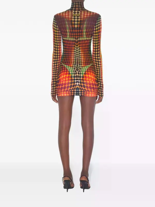 JEAN PAUL GAULTIER Long-sleeve Dots Mesh Top - Yellow