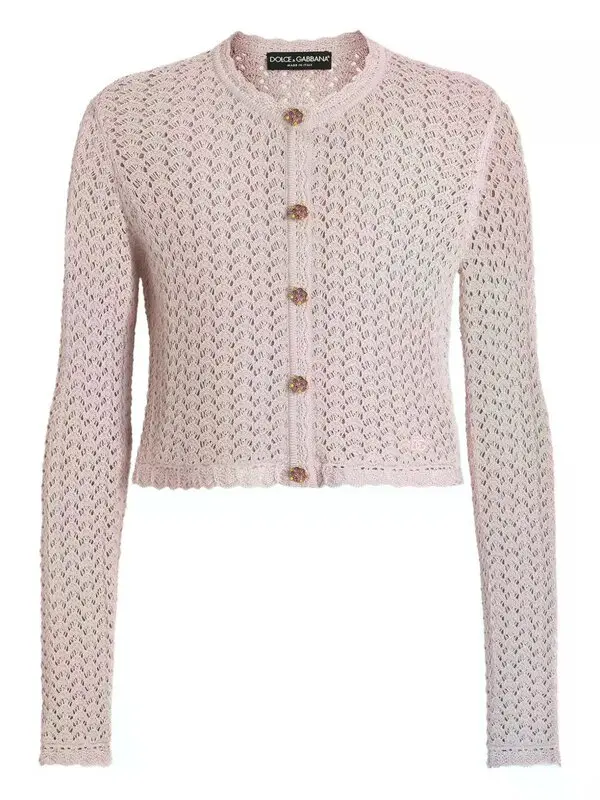 Dolce & Gabbana Crochet Knit Cropped Jacket