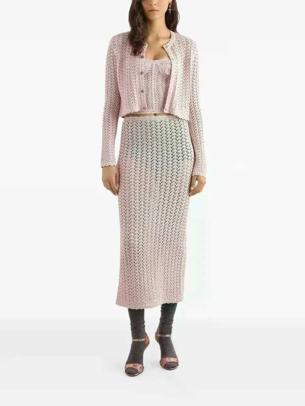 Dolce & Gabbana Crochet Knit Cropped Jacket
