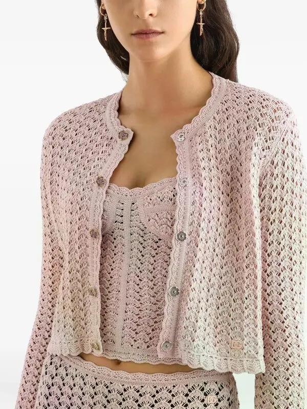 Dolce & Gabbana Crochet Knit Cropped Jacket