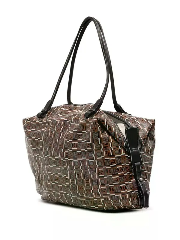 FERRAGAMO Gancini Coated Canvas Tote Bag