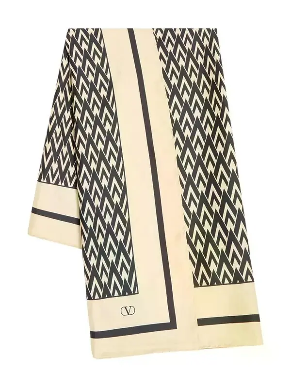 Valentino Garavani Toute La V Print Scarf - Neutrals