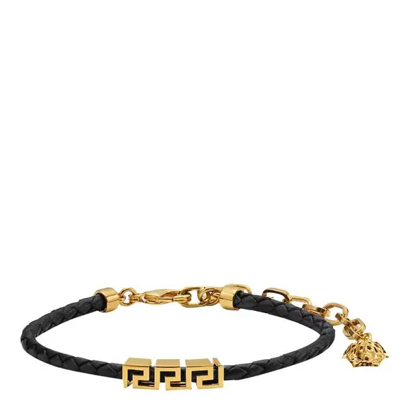Versace Creca Leather Bracelet - Black