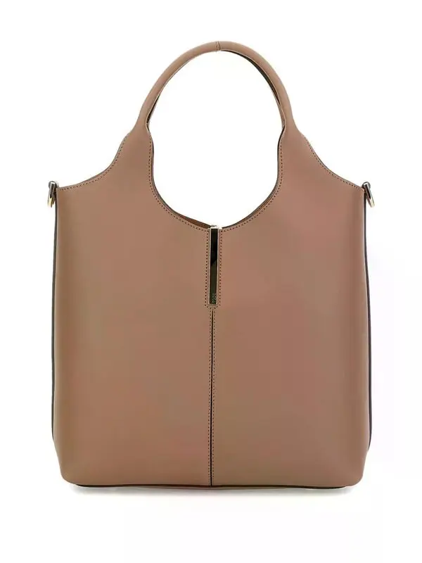 TOD'S Leather Shoulder Bag With Removable Strap - Neutrals