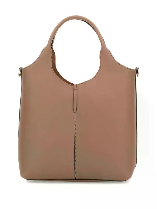 TOD'S Leather Shoulder Bag With Removable Strap - Neutrals