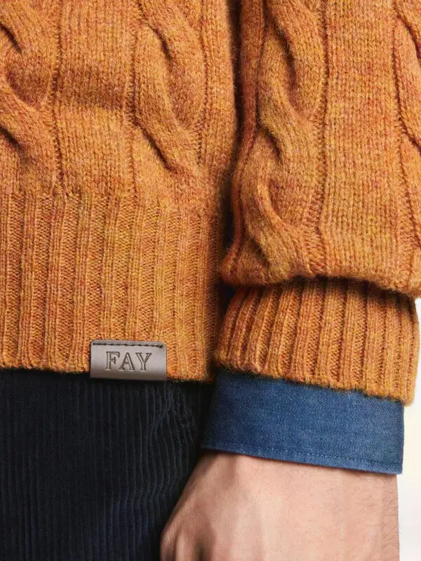 FAY Cable-knit Sweater - Orange