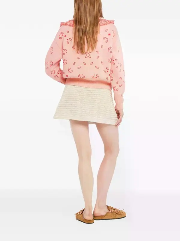 Alanui Bandana Jacquard Knit Cardigan - Pink