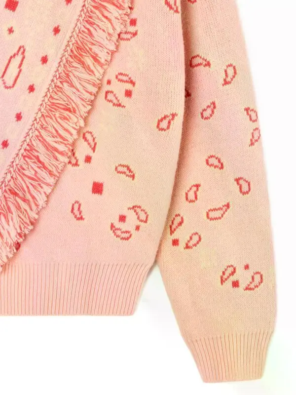 Alanui Bandana Jacquard Knit Cardigan - Pink