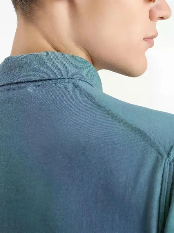 Dolce & Gabbana Long-sleeve Knitted Polo Shirt - Blue