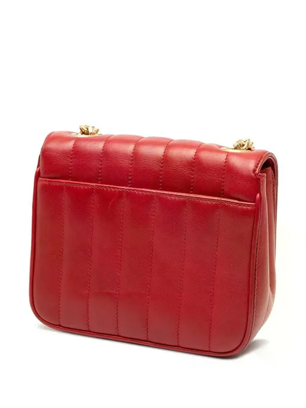 Saint Laurent Small Lambskin Monogram Vicky Chain Crossbody Bag - Red