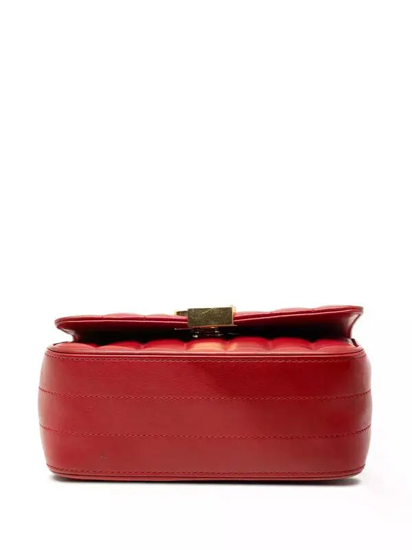 Saint Laurent Small Lambskin Monogram Vicky Chain Crossbody Bag - Red