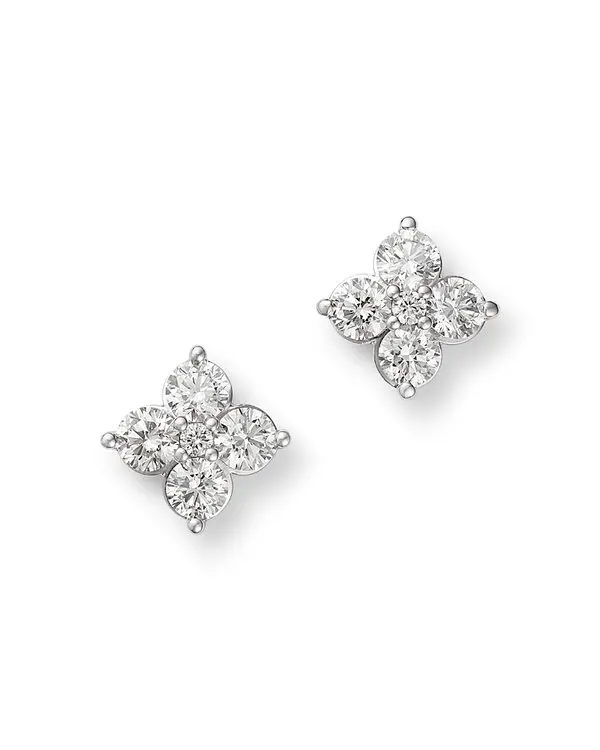 Bloomingdale'S Diamond Flower Stud Earrings - White