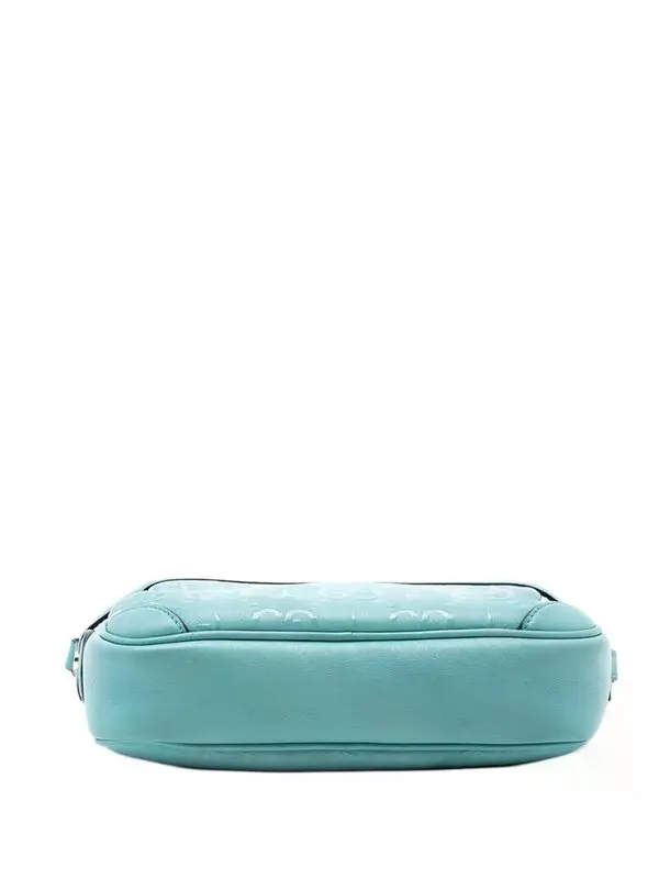 Gucci Gg Star Embossed Leather Crossbody Bag - Blue