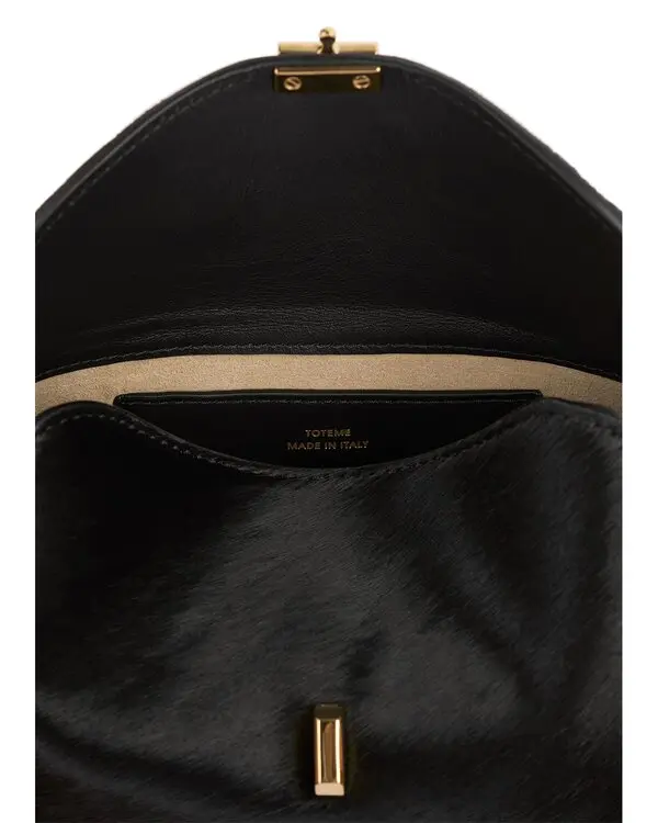 TOTEME T Lock Mini Calf Hair Clutch - Black