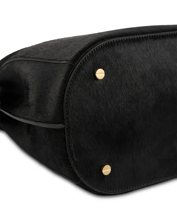 TOTEME T Lock Mini Calf Hair Clutch - Black