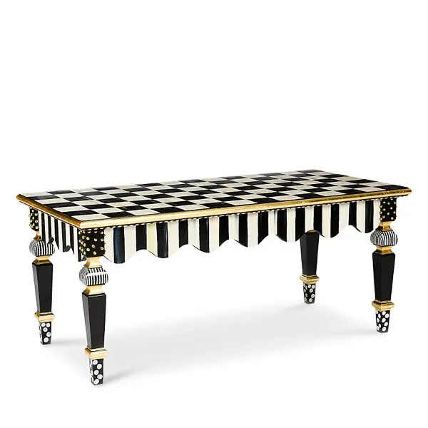 MACKENZIE-CHILDS Courtly Check & Stripe Coffee Table