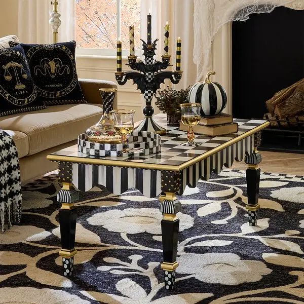 MACKENZIE-CHILDS Courtly Check & Stripe Coffee Table