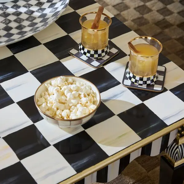 MACKENZIE-CHILDS Courtly Check & Stripe Coffee Table
