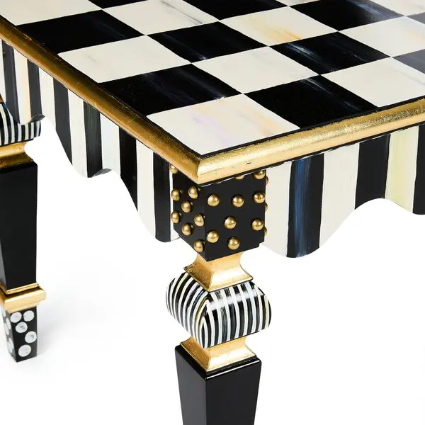 MACKENZIE-CHILDS Courtly Check & Stripe Coffee Table