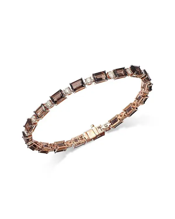 Bloomingdale'S 14k Smokey Quartz & Champagne Diamond Bracelet - Rose Gold