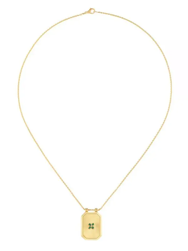 MARIE LICHTENBERG Luck Emerald Scapular Necklace - Gold