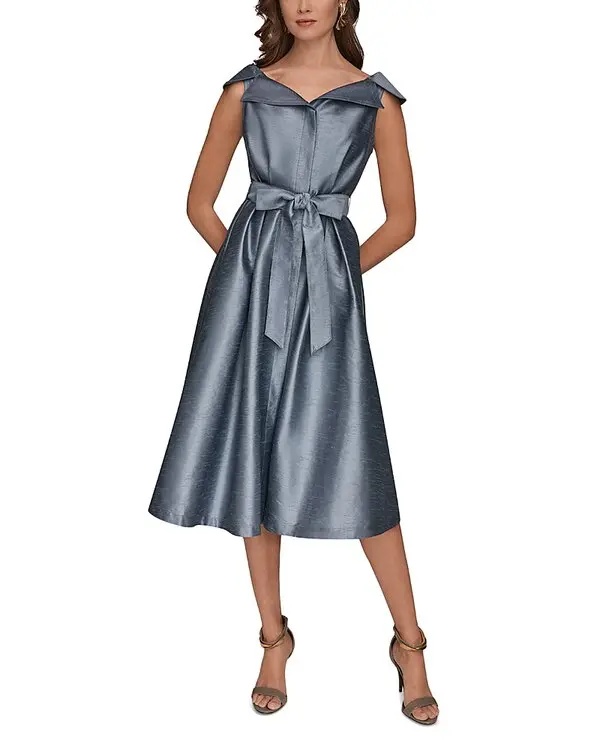 Donna Karan New York Belted Fit-and-flare Dress