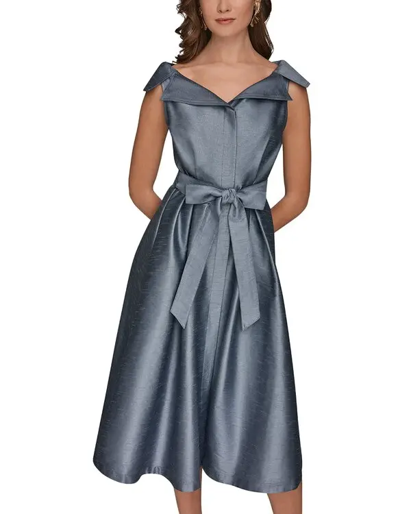 Donna Karan New York Belted Fit-and-flare Dress