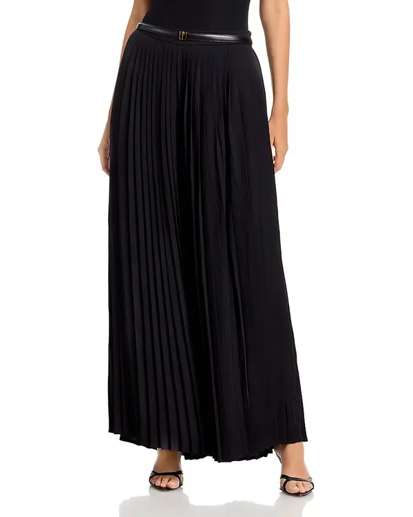 Misook Pleated Palazzo Crepe De Chine Pants