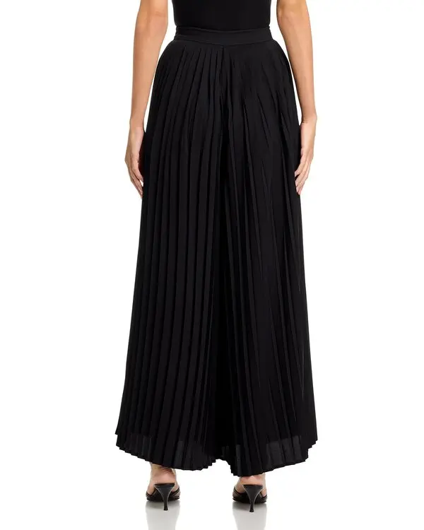 Misook Pleated Palazzo Crepe De Chine Pants