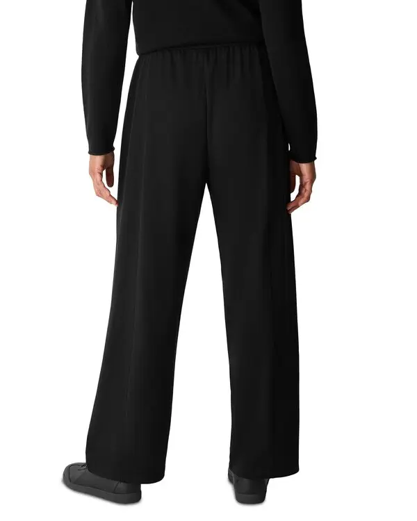 Eileen Fisher Brushed Terry Straight Ankle Pleated Pants