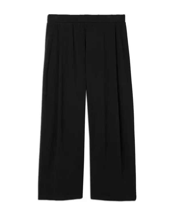 Eileen Fisher Brushed Terry Straight Ankle Pleated Pants