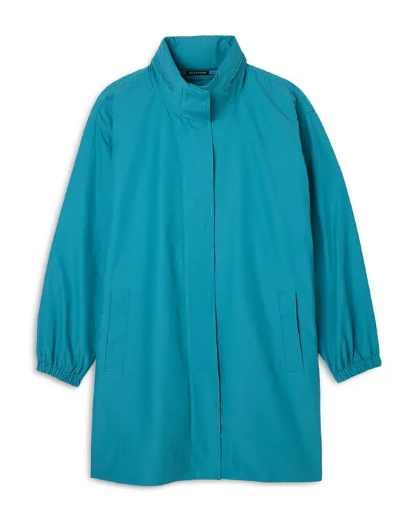 Eileen Fisher Stand Collar Long Coat - River