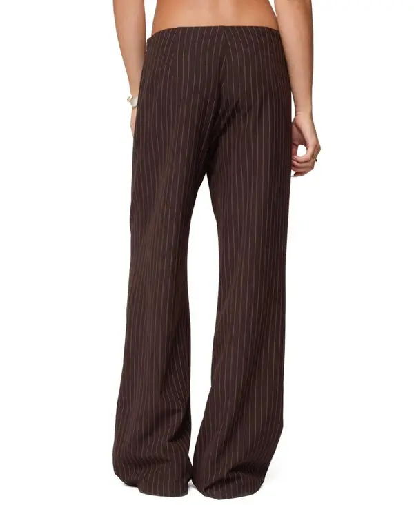 EDIKTED Kerie Pinstripe Low Rise Pants