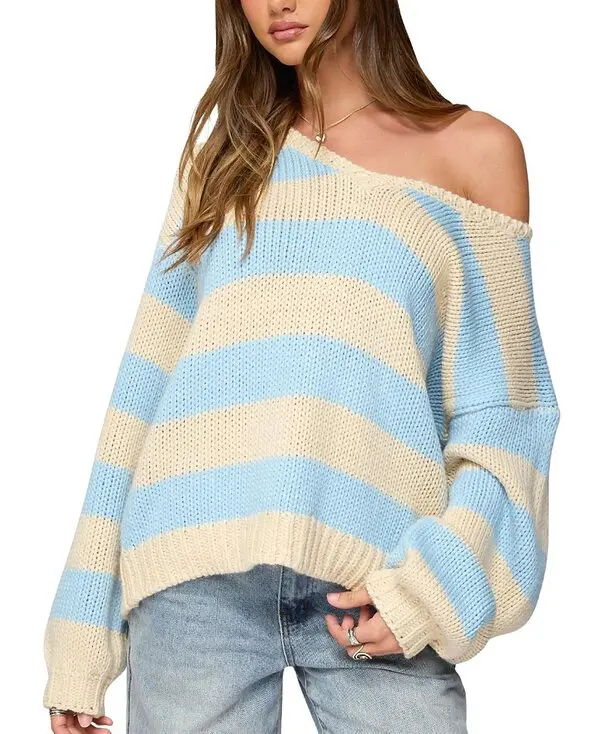 EDIKTED Striped Oversized Sweater