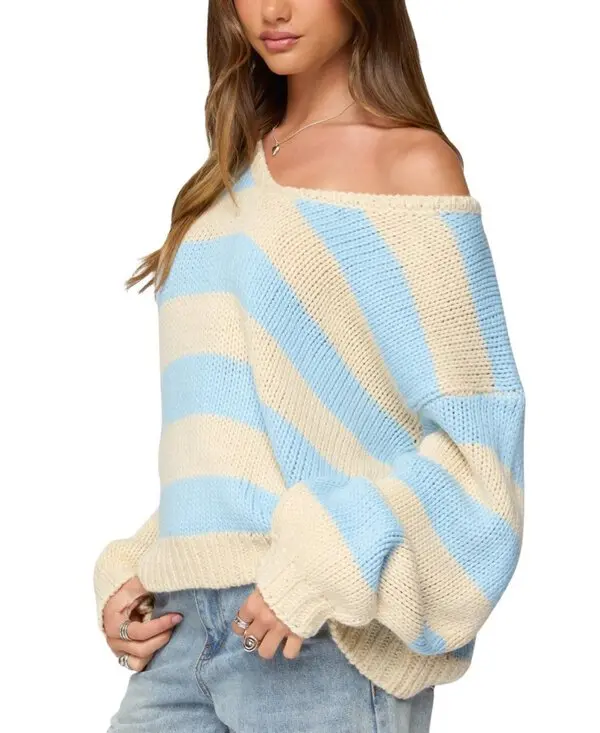 EDIKTED Striped Oversized Sweater