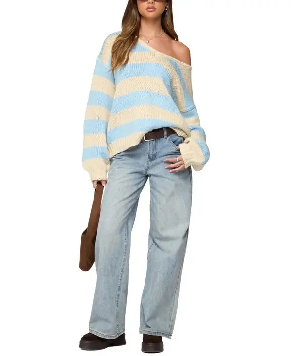 EDIKTED Striped Oversized Sweater