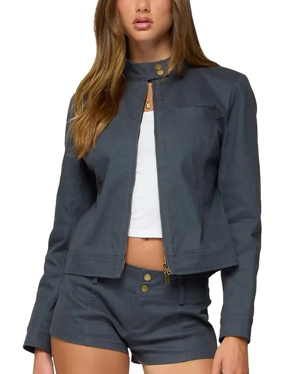 EDIKTED Kayra Moto Jacket - Dark Gray