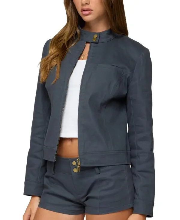 EDIKTED Kayra Moto Jacket - Dark Gray