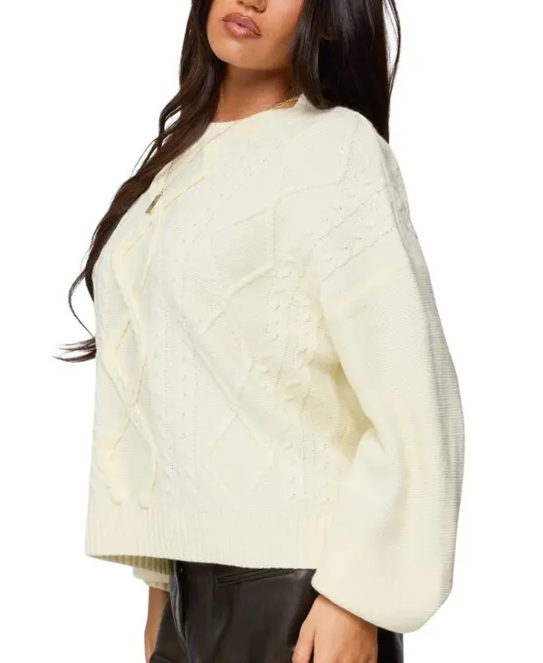 EDIKTED Braided Cable Knit Oversized Sweater