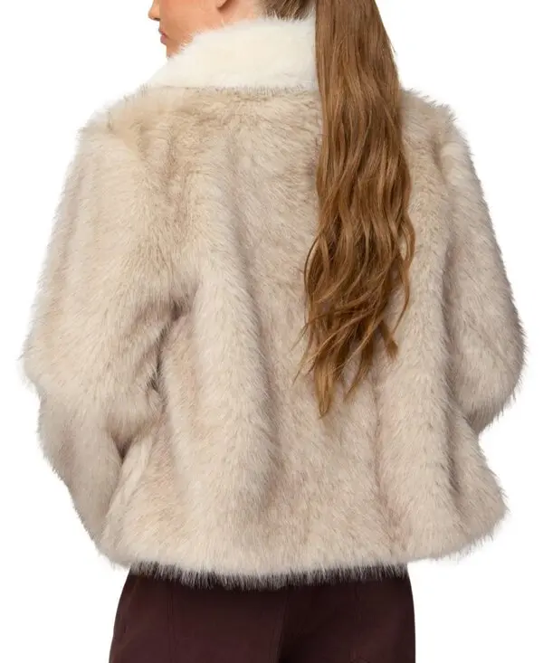 EDIKTED Contrast Collar Faux Fur Jacket