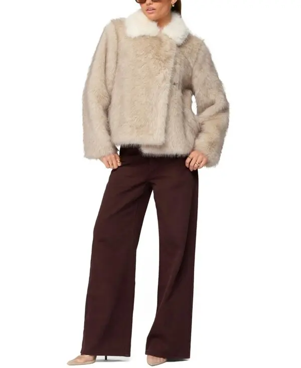 EDIKTED Contrast Collar Faux Fur Jacket