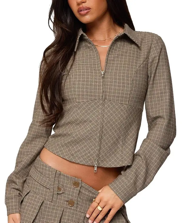 EDIKTED Lockette Plaid Jacket