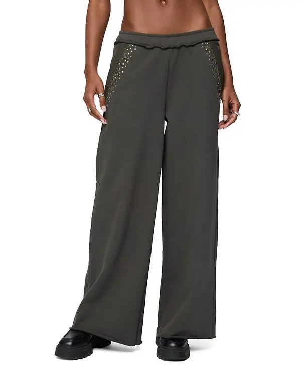 EDIKTED Wrenn Studded Wide-leg Sweatpants